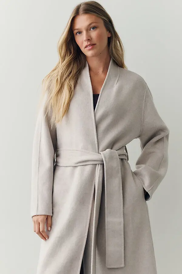 Varley Felice Wool Blend Belted Coat Jacket