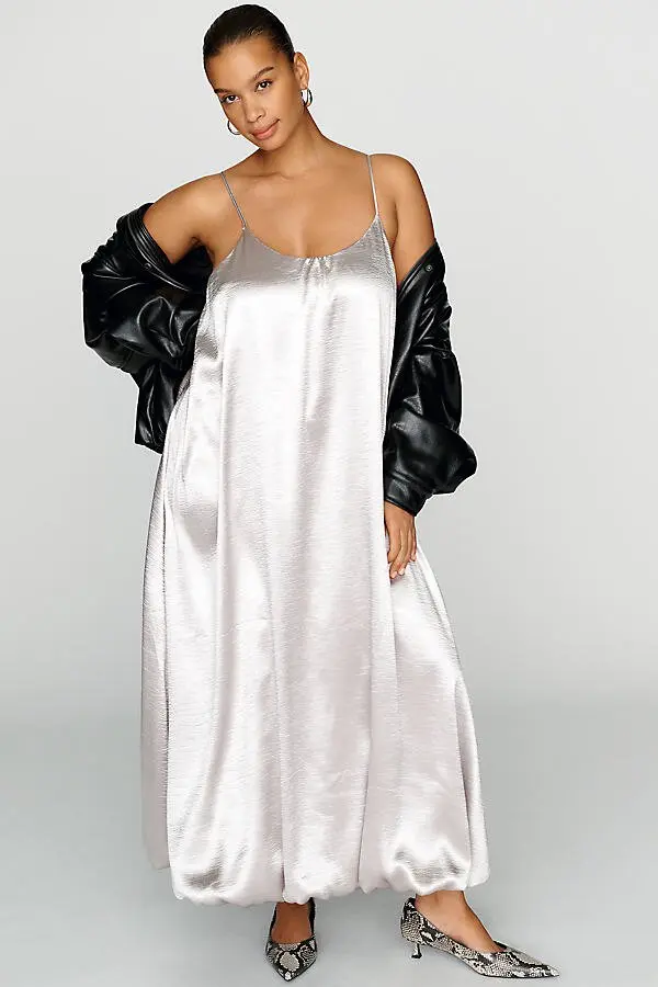 SUNDAY IN BROOKLYN Liquid She Bubble Hem Midi Dress