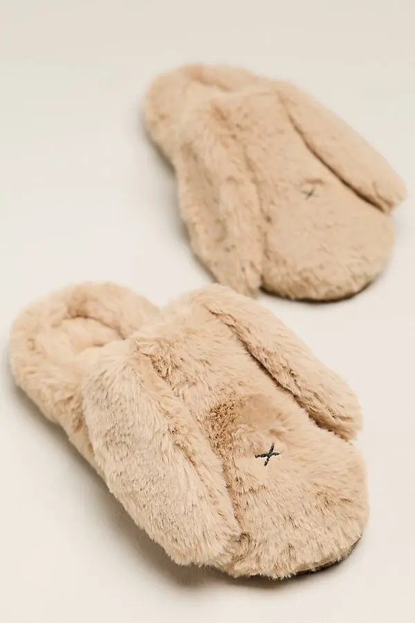 Anthropologie Bunny Scuff Slippers