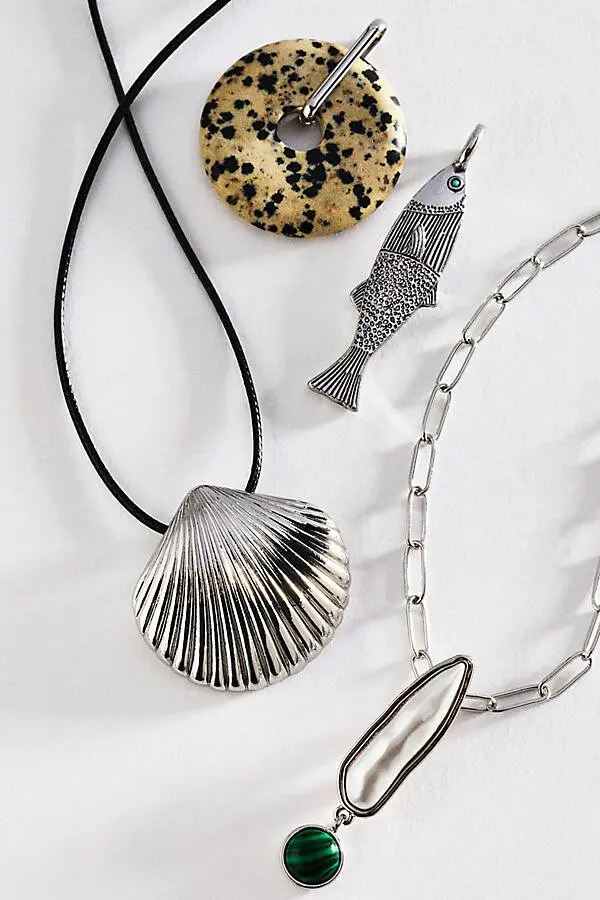 Anthropologie Pick Your Pendant Necklace Set - Silver