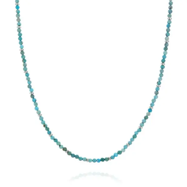 NELLOU JEWELLERY Turquoise December Birthstone Orbit Necklace - Silver