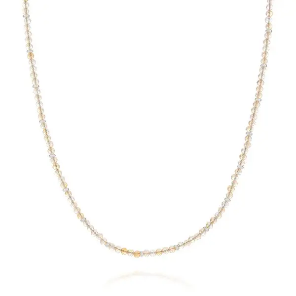 NELLOU JEWELLERY Citrine November Birthstone Orbit Necklace Sterling - Silver