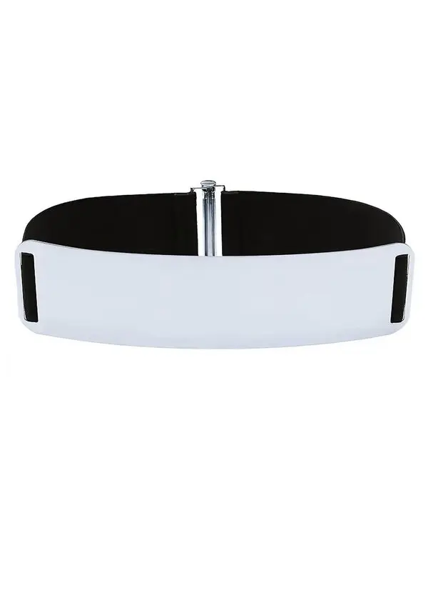 MAXJENNY Wide Metal Waist Belt - Silver