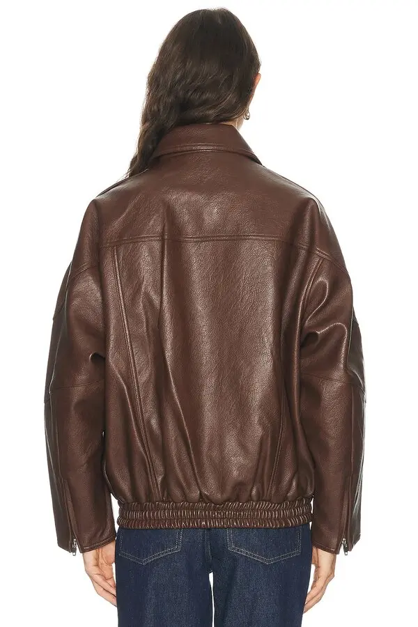 THE FRANKIE SHOP Hudson Faux Leather Bomber Jacket