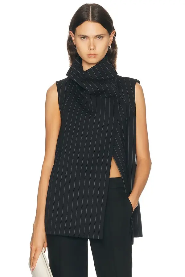 Sportmax Striped Top - Black