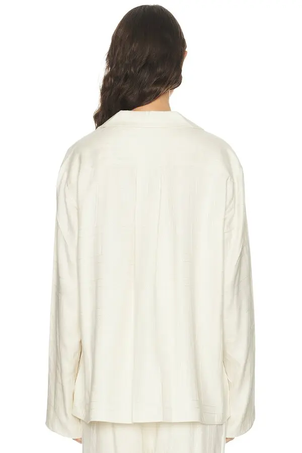 TOTEME Monogram Flannel Pj Top In White