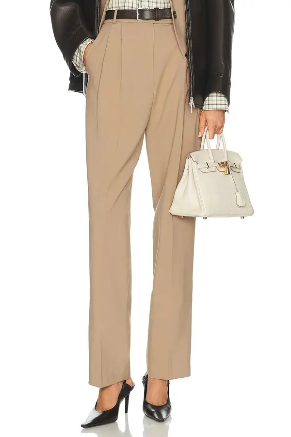 THE FRANKIE SHOP Bea Suit Pant In Tan - Latte
