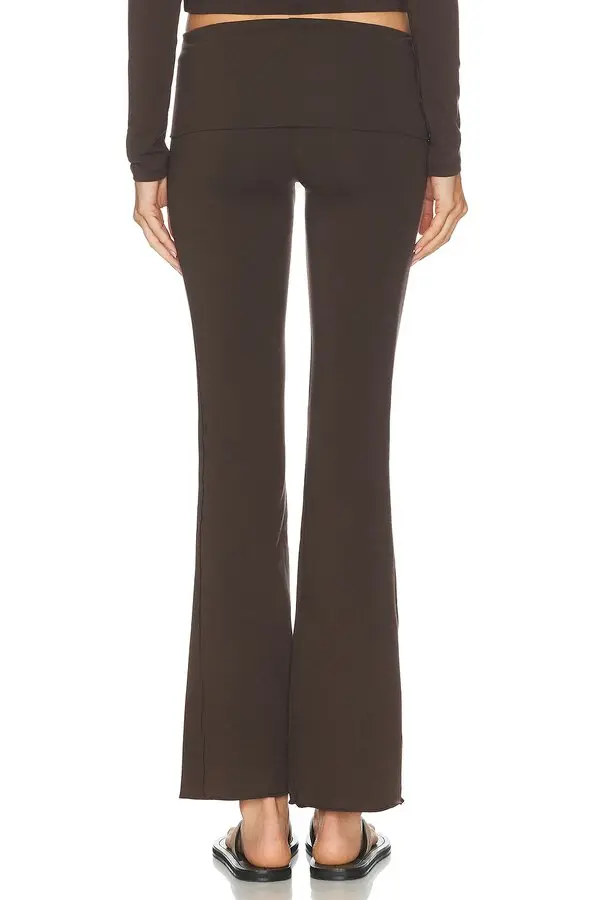 SKIMS Cotton Jersey Foldover Pant In Brown