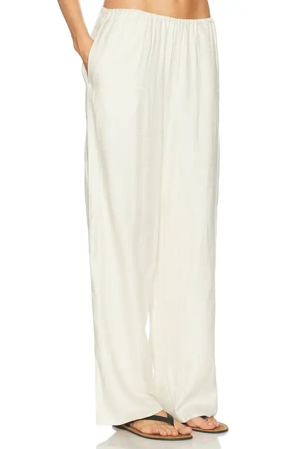 TOTEME Monogram Flannel Pj Pant In White