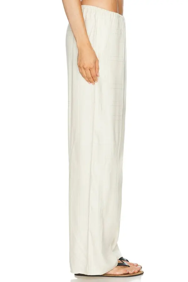TOTEME Monogram Flannel Pj Pant In White