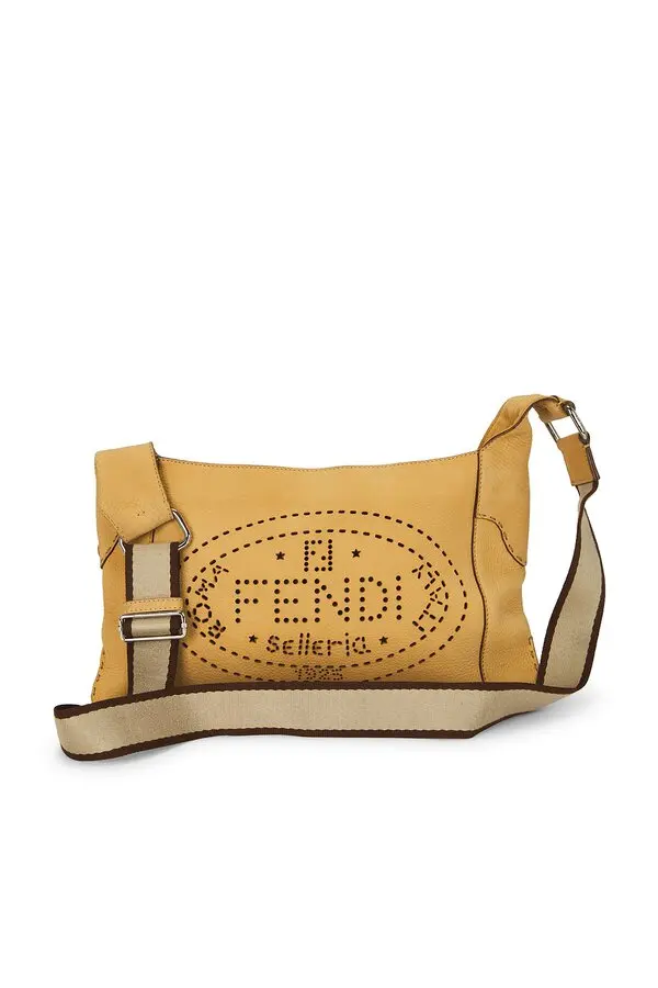 Fendi Selleria Perforated Shoulder Bag - Brown
