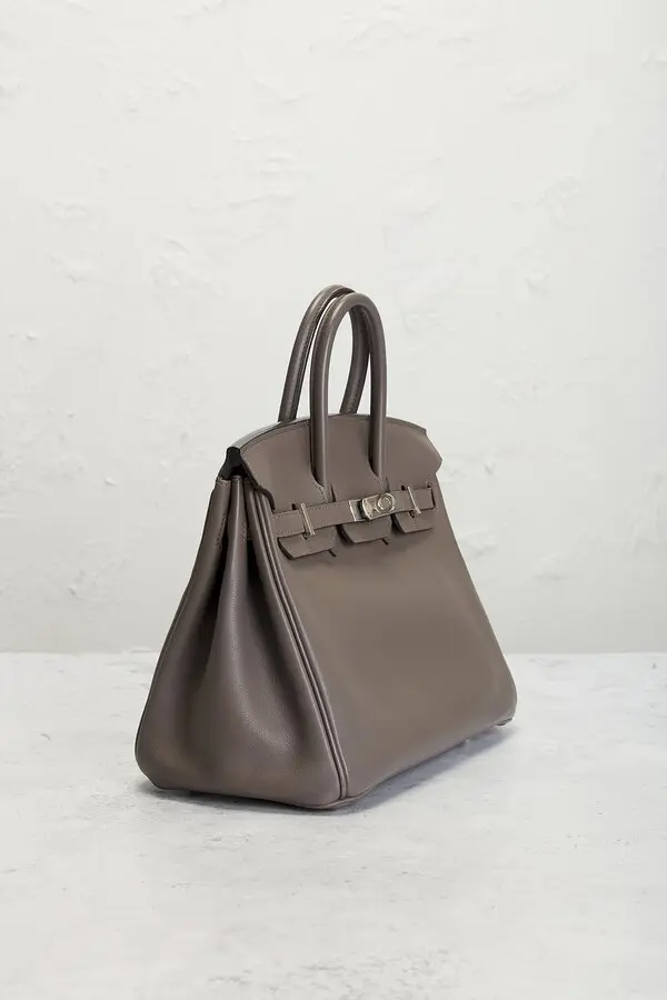 Hermès Swift Birkin 25 Retourne Handbag In Grey