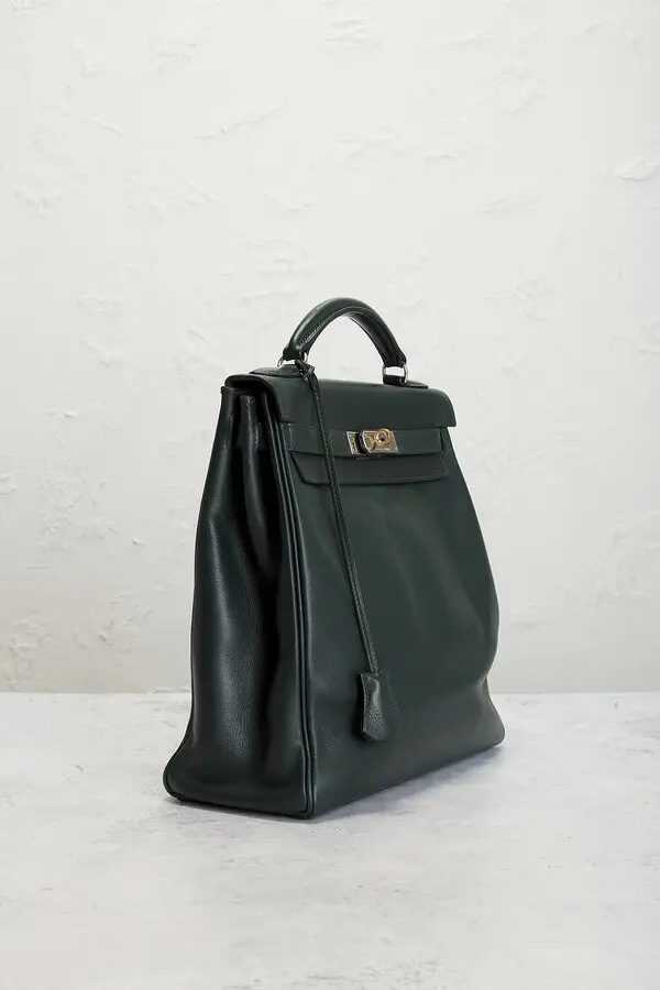 Hermès Box Haut A Courroies Birkin 28 Handbag In Dark Green
