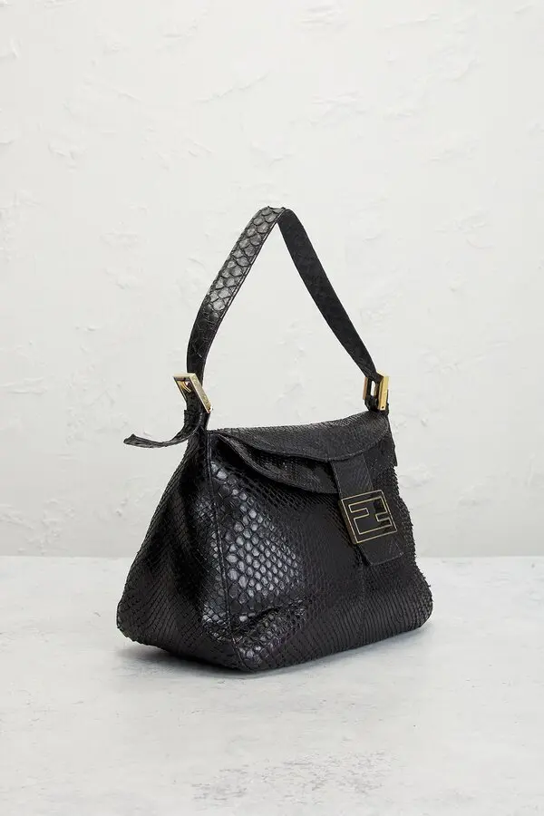 Fendi Vintage Python Mama Baguette Shoulder Bag