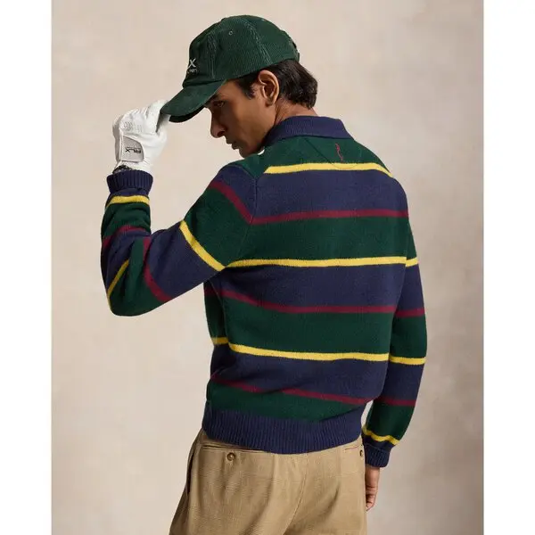 Ralph Lauren Striped Wool-blend Polo-collar Sweater