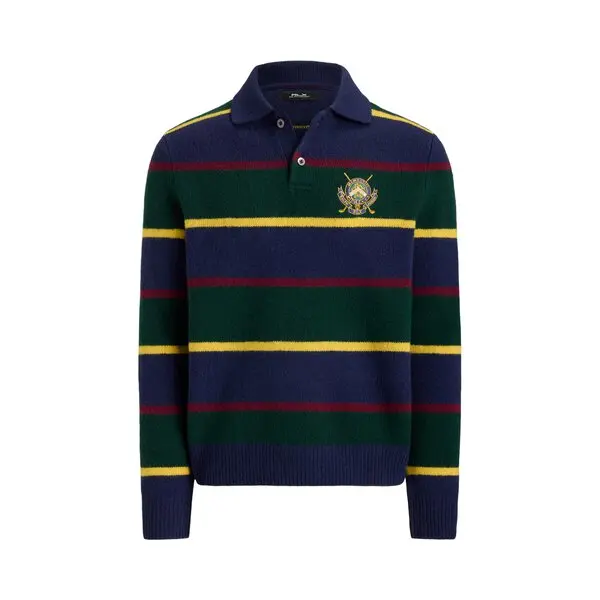 Ralph Lauren Striped Wool-blend Polo-collar Sweater