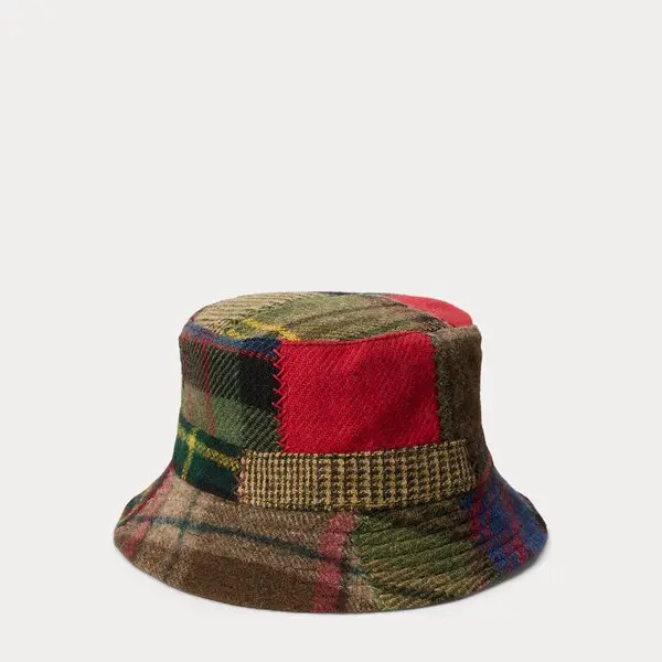 Ralph Lauren Patchwork Wool Plaid Bucket Hat