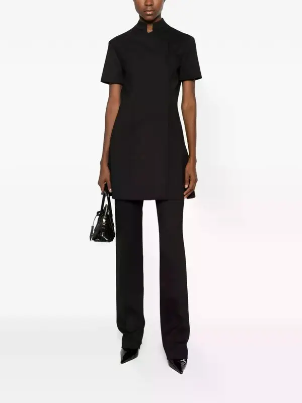 Coperni Clinical High-neck Short-sleeve Mini Dress
