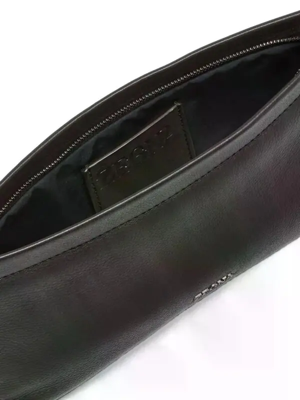 Zegna Logo-plaque Leather Clutch Bag