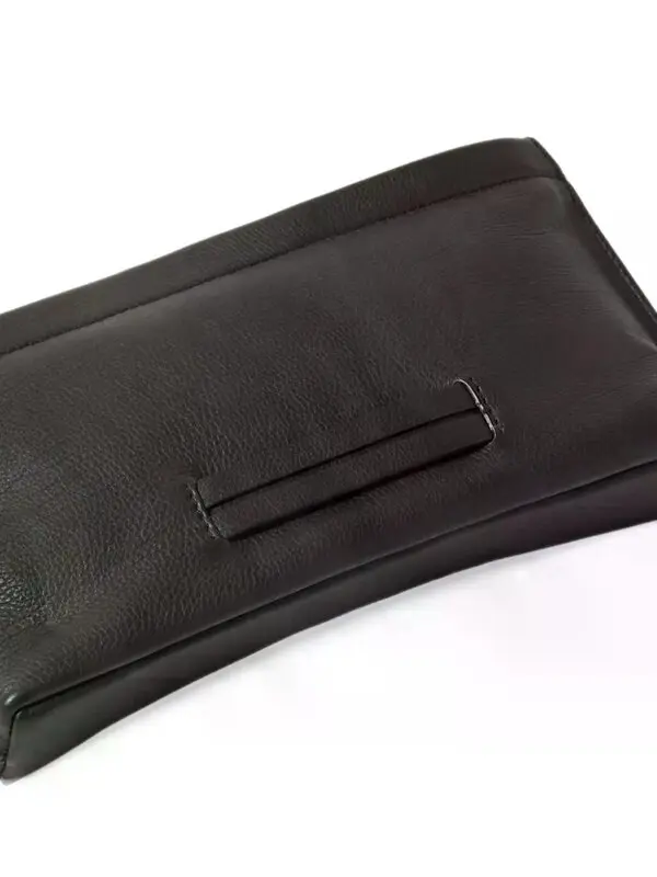 Zegna Logo-plaque Leather Clutch Bag