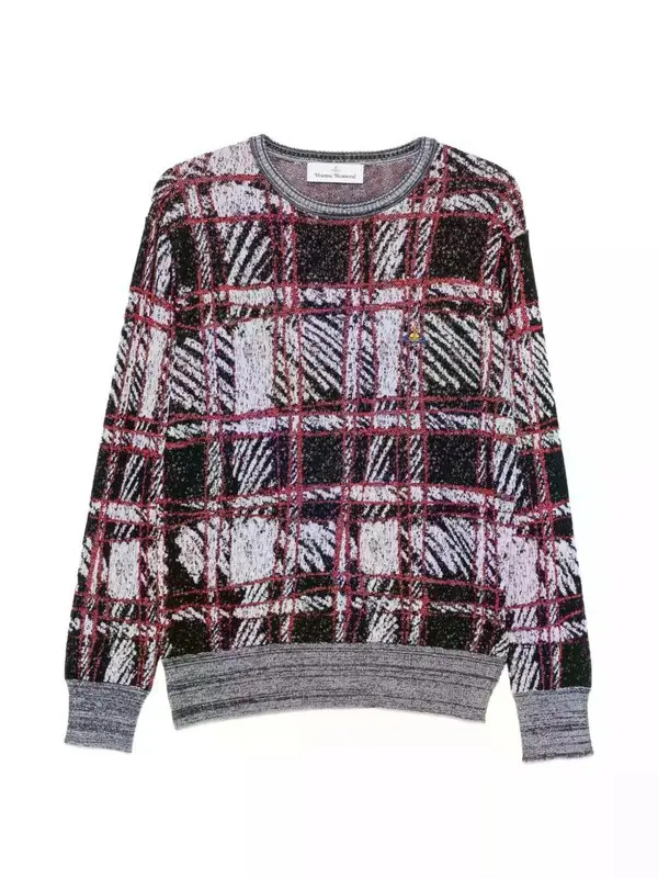 VIVIENNE WESTWOOD Tartan-check Orb-embroidered Sweater