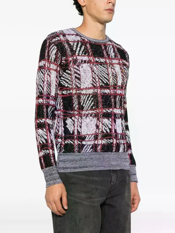 VIVIENNE WESTWOOD Tartan-check Orb-embroidered Sweater