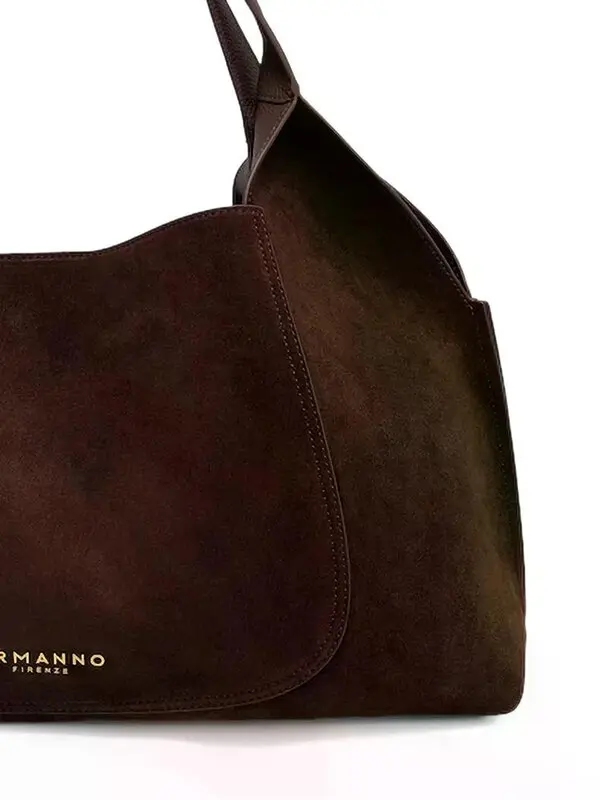 Ermanno Scervino Logo-plaque Suede Tote Bag
