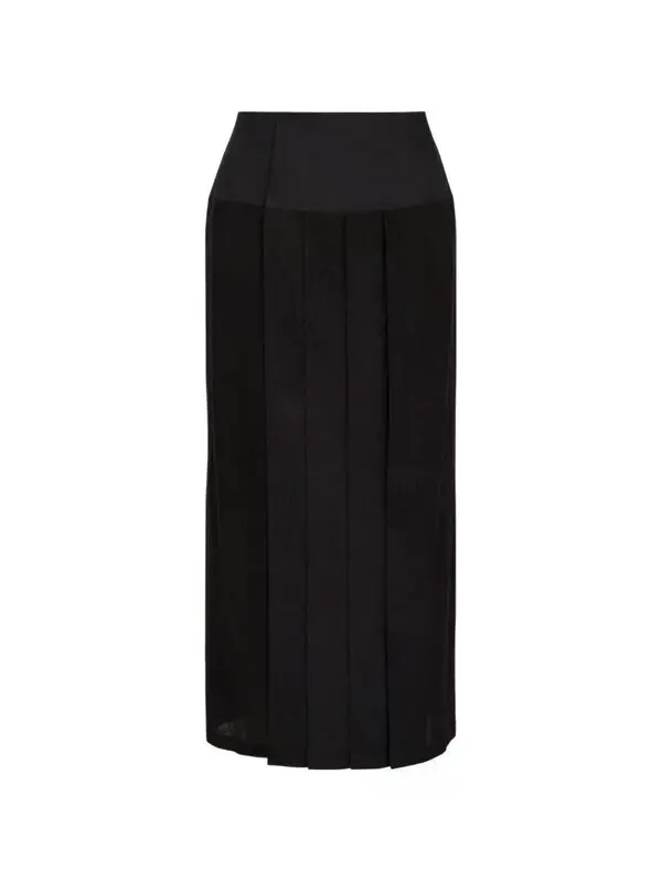 Yohji Yamamoto Pleated Panelled Maxi Skirt - Black