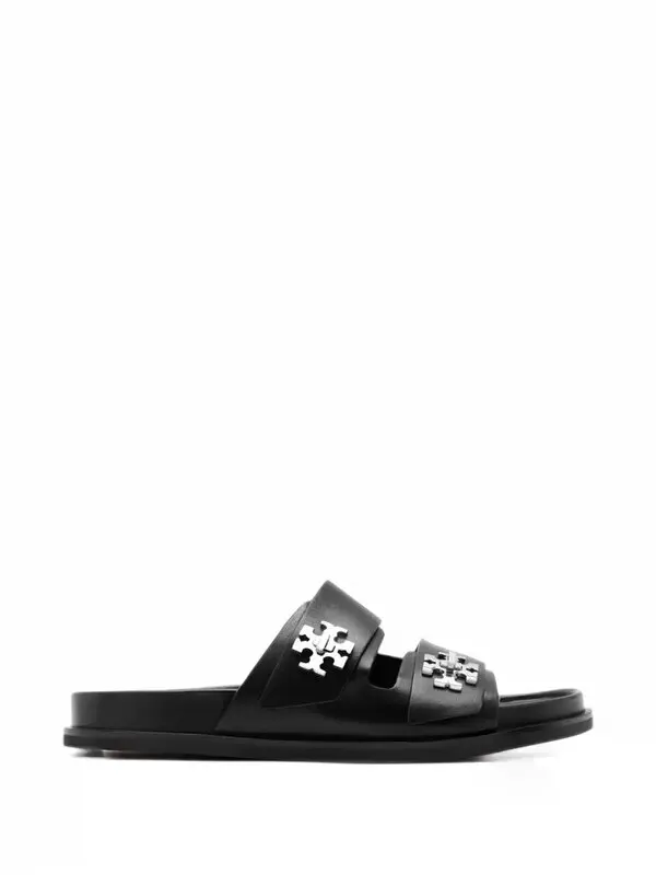 Tory Burch Turnlock Sport Slides - Black