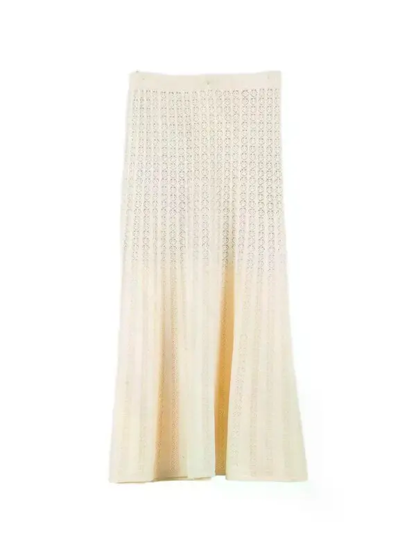 TWINSET Pointelle-knit High-waisted Midi Skirt