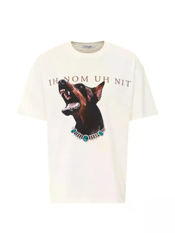 IH NOM UH NIT Graphic-print Logo-print T-shirt - Neutrals