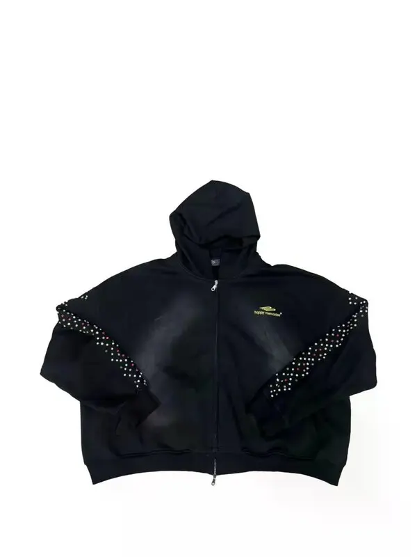 STADIUM GOODS Crystal-embellished Zip-up Hoodie - Black