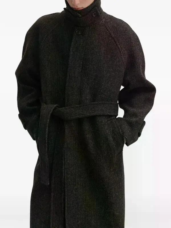 DUNST Check-pattern Belted Coat