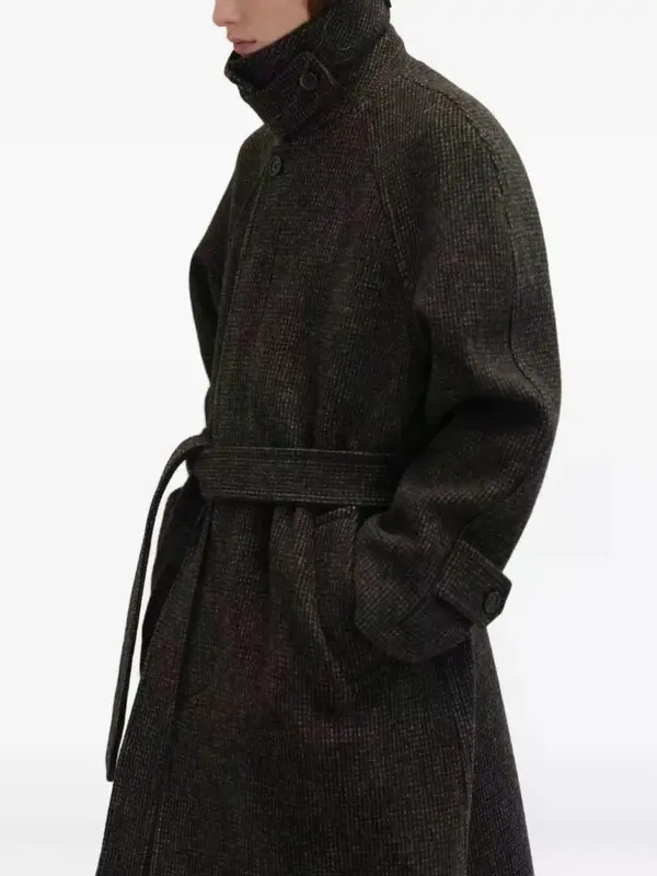 DUNST Check-pattern Belted Coat