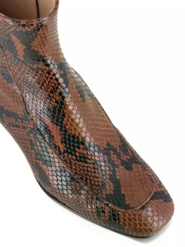 TASSINARI Wanda Snake-effect Leather Ankle Boots
