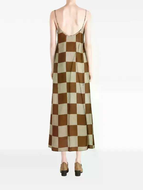 UMA WANG Anaya Check-print Midi Dress