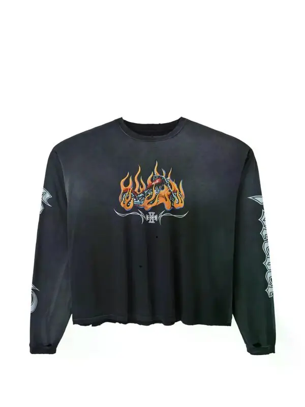 HAPPY MEMORIES DON'T DIE Ghost Rider Distressed T-shirt
