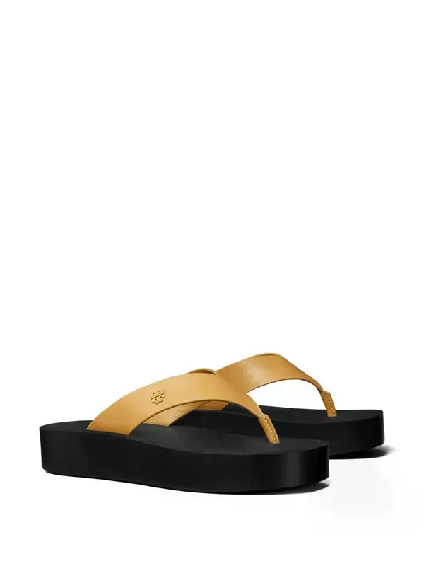 Tory Burch Logo-embossed Platform Sandals - Brown