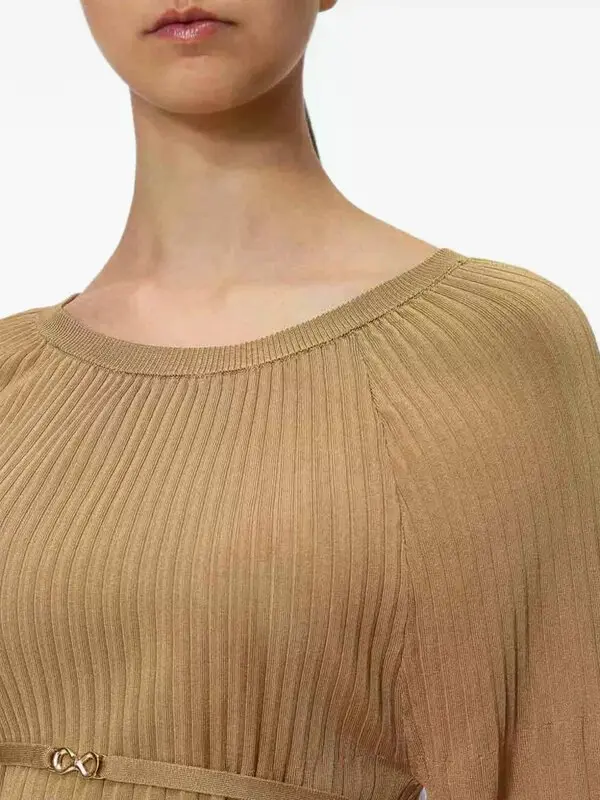 TWINSET Belted Pleated Sweater