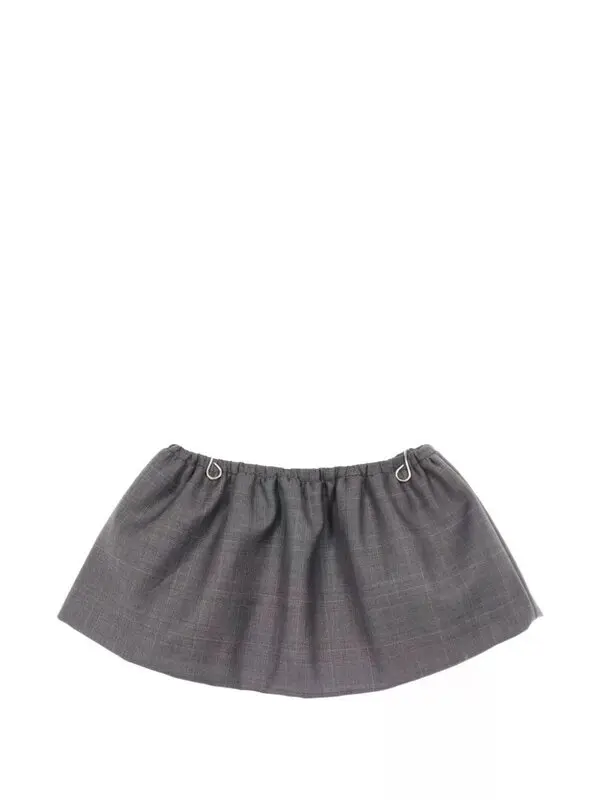 Miu Miu 2010s Drawstring Check Mini Skirt