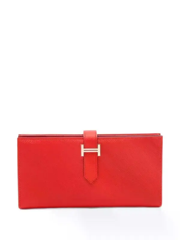 Hermès 2019 Bearn Soufflet Bi-fold Wallet - Red