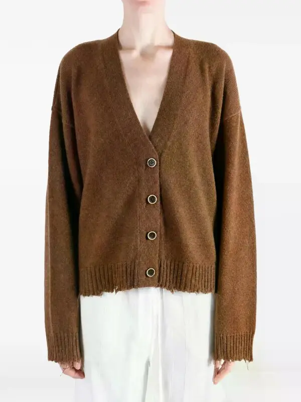 UMA WANG Distressed V-neck Cardigan
