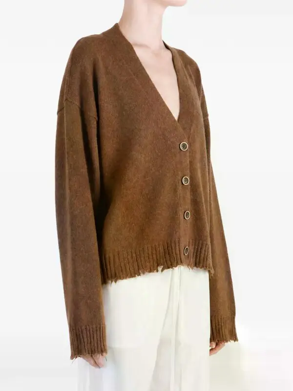 UMA WANG Distressed V-neck Cardigan