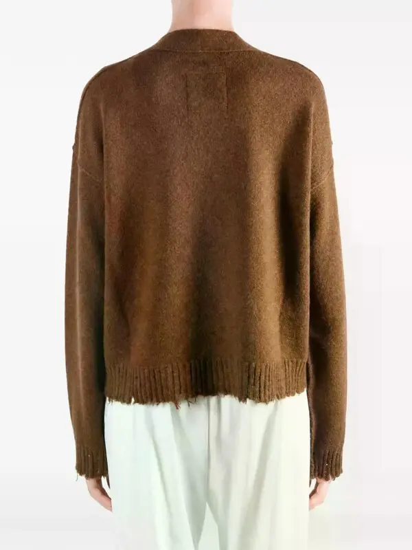 UMA WANG Distressed V-neck Cardigan