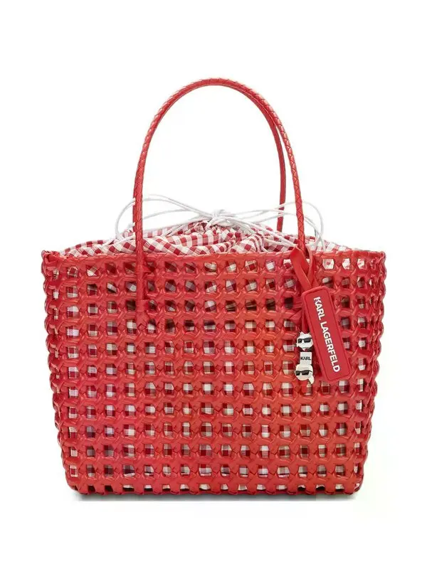 Karl Lagerfeld Ikon Gingham Basket Bag