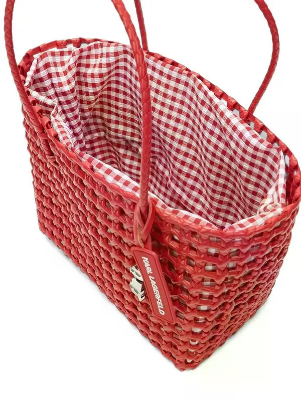 Karl Lagerfeld Ikon Gingham Basket Bag
