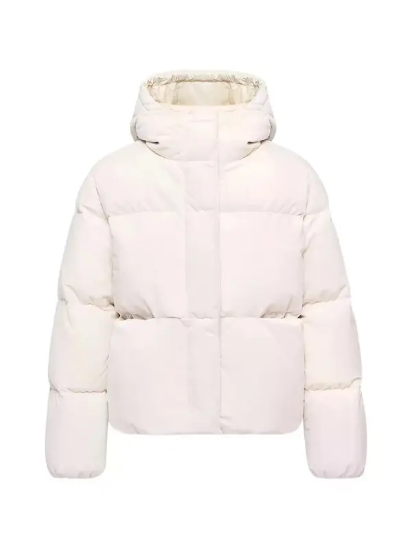 Moncler Enigme Hooded Chenille Short Down Jacket - Neutrals