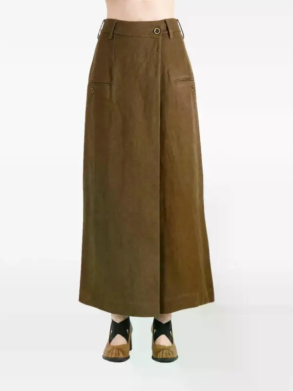 UMA WANG Wrap Midi Skirt - Brown