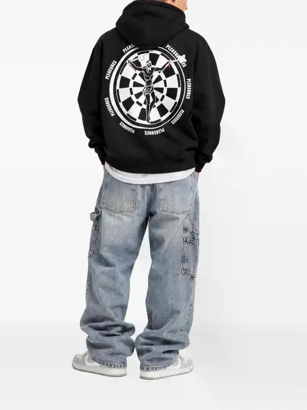 PLEASURES Dartboard Logo-print Hoodie