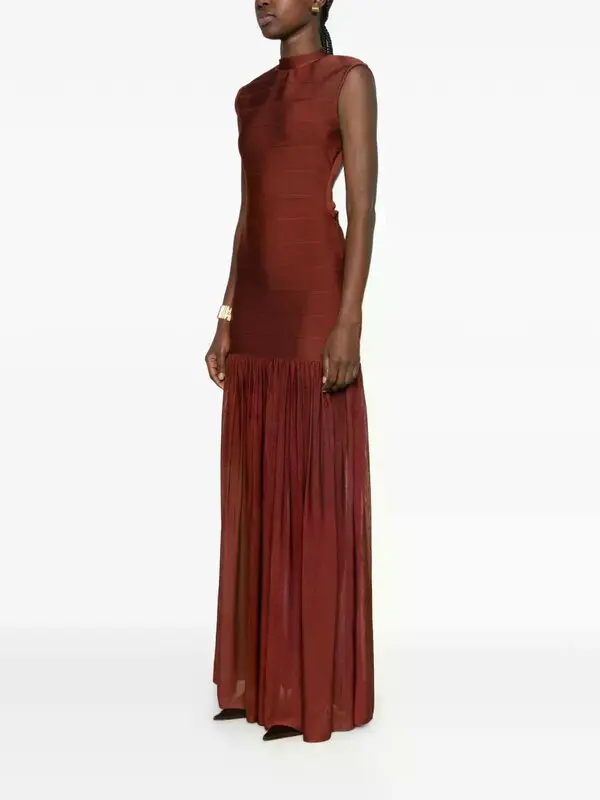 Retrofete Open-back Bandage-style Maxi Dress - Brown